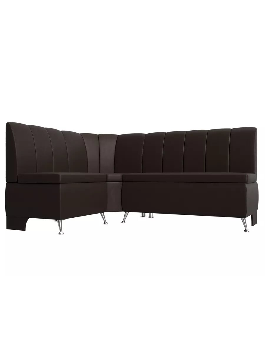 Диван кухонный угловой Кантри, левый угол, 4-местный, размер: 170x88х133см, Искусственная кожа, коричневый