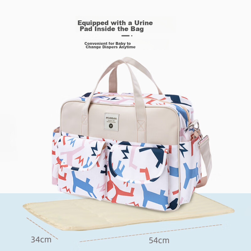 9i9 Mami Bag, Handheld Large Capacity, Shoulder Bag for Outings, Baby Fashionable Lightweight Multifunctional Mom Bag with Diaper Pad, A102