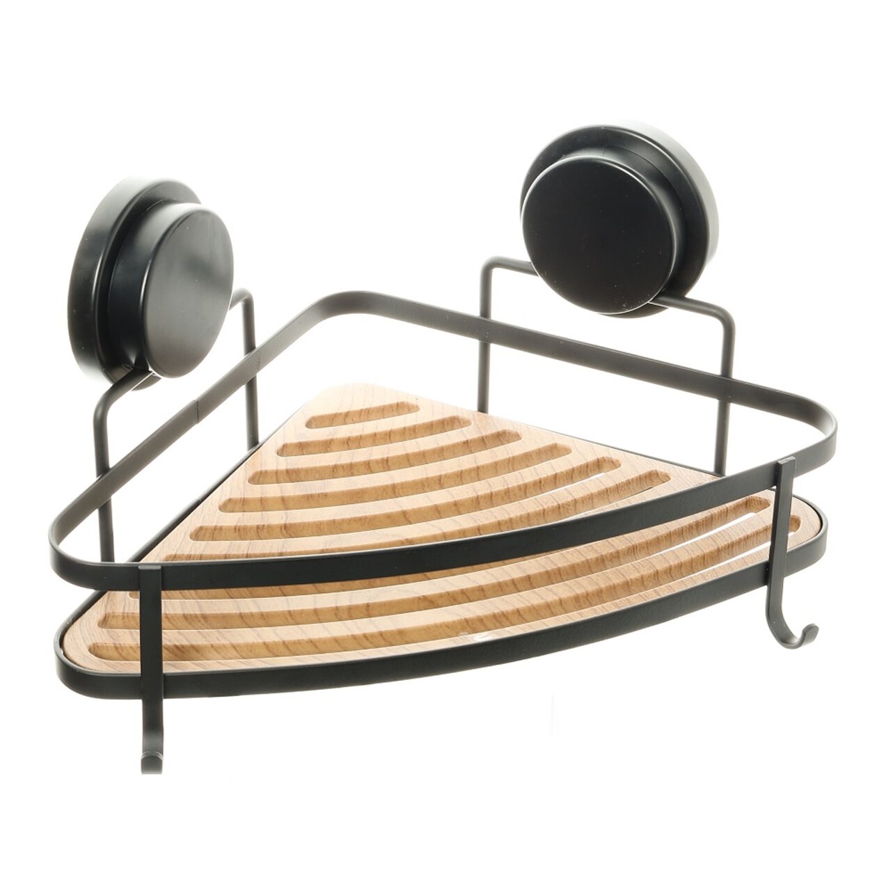 Fixsen Полка угловая одноэтажная черного цвета для хранения и декора в углу комнаты