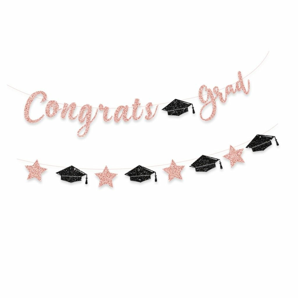 Украшение вечеринки, Декорация фона для выпускной вечеринки - розовое золото, 1 комплект