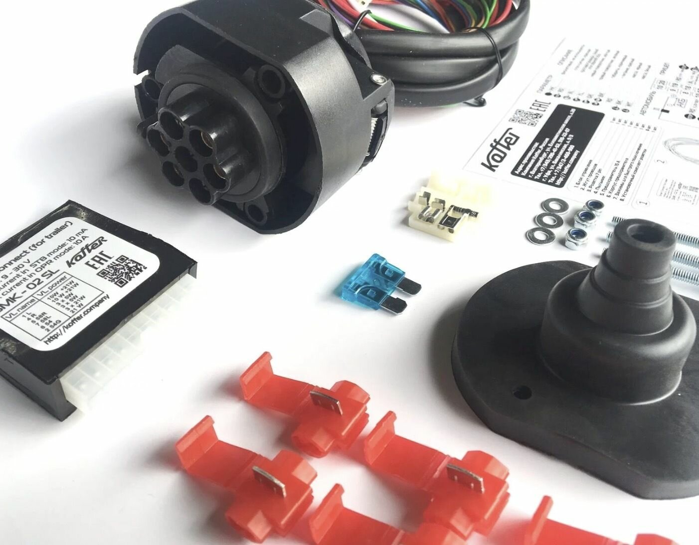 Штатная электрика Koffer к фаркопу для Nissan Qashqai 2013-2022, X-Trail T32 2014-2022, Note 2013-2016, Nissan Pathfinder R52 , Infiniti JX, QX60 7-pin арт. NIK52012