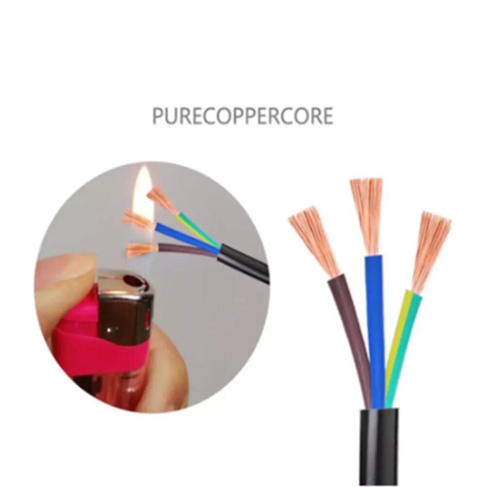 Медный провод RVV 0,75 мм2 черный 8 cores 3Meters