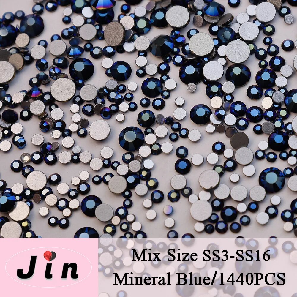 Стразы JIN, стеклянные, золотые, красные, плоские, для декорирования Mineral Blue