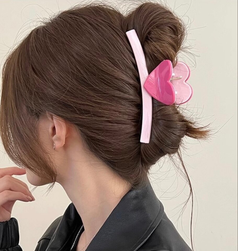 Крабик заколка для волос розовый