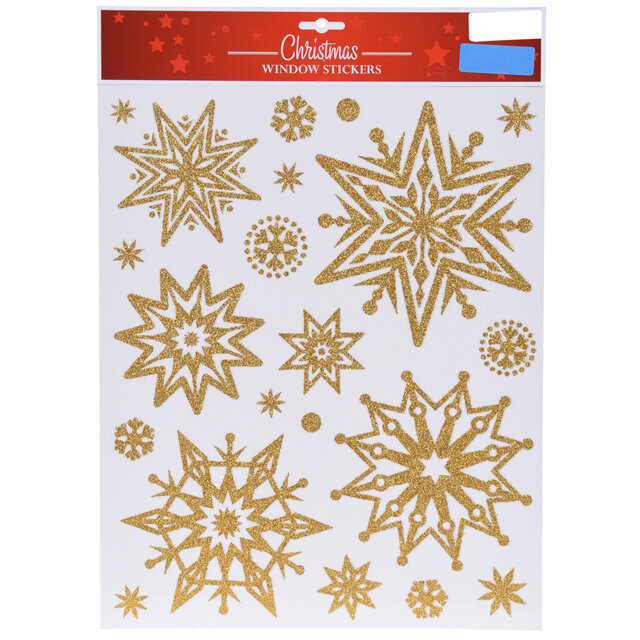 Наклейки для окон Снежинки - Золотистое Танго 30*42 см, Koopman, BCC040630-3