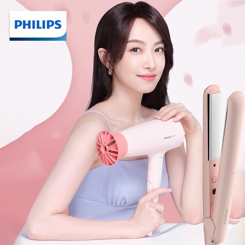 Philips Фен Многофункциональная комбинация 1500W . Для выпрямления волос, Для гофре