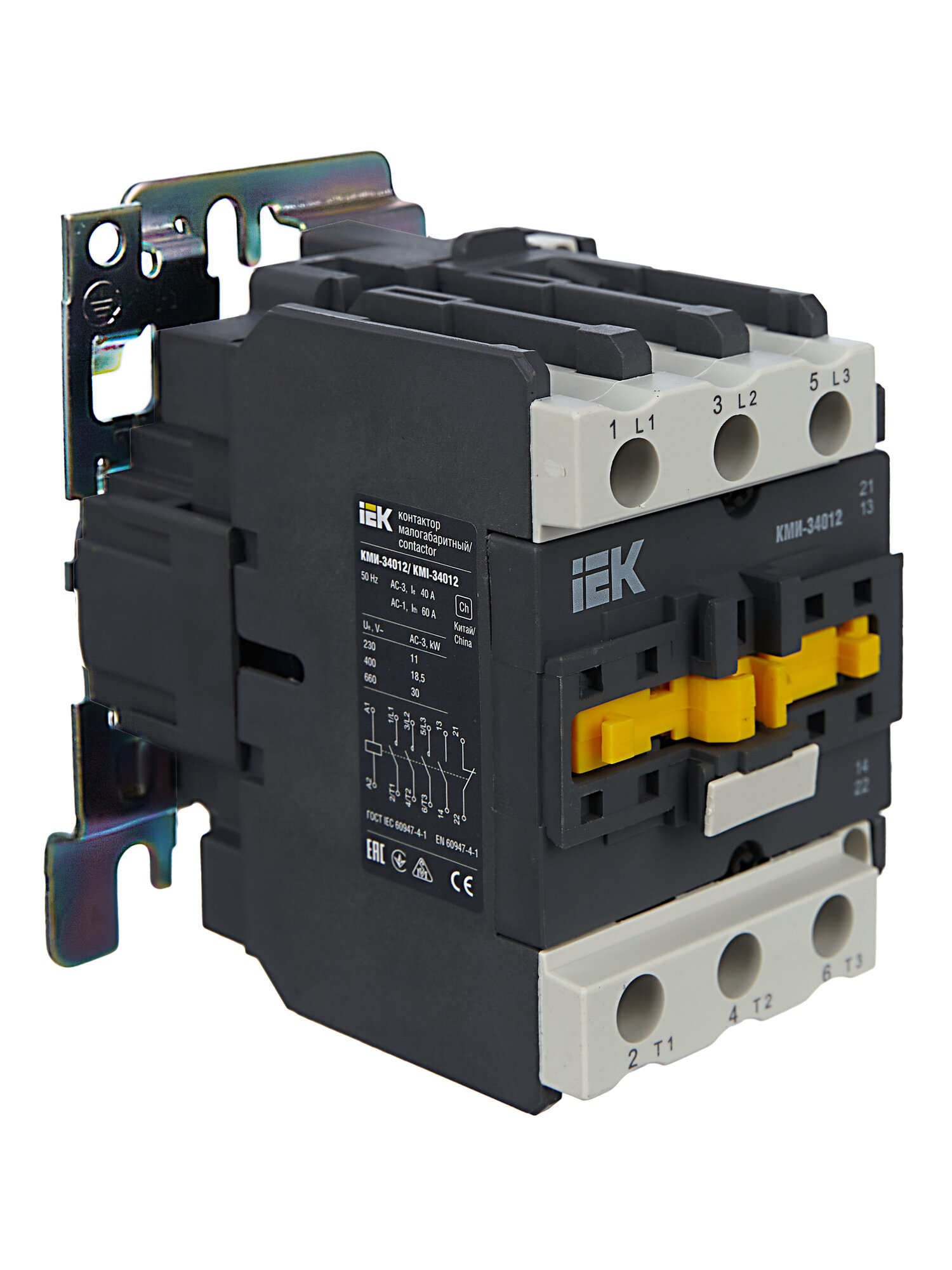 Контактор малогабаритный КМИ-34012 40А 230В/АС3 1НО;1НЗ ИЭК Iek KKM31-040-230-11
