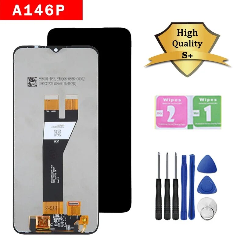 Качество AAA для Samsung A14 5G ЖК-дисплей с цифровым преобразователем сенсорного A146U NO Frame