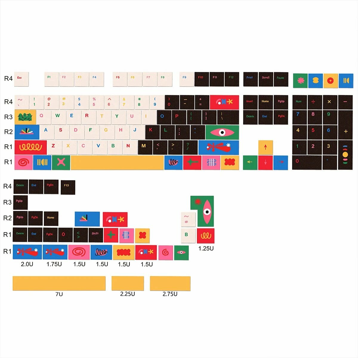 Колпачки для клавиш BINYEAE GMK PBT вишневый профиль 142 шт