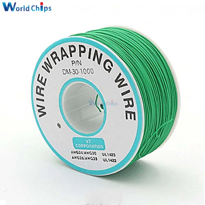 Обмоточный провод diymore Wrapping Wire 250 м 30 AWG 8 цветов зеленый