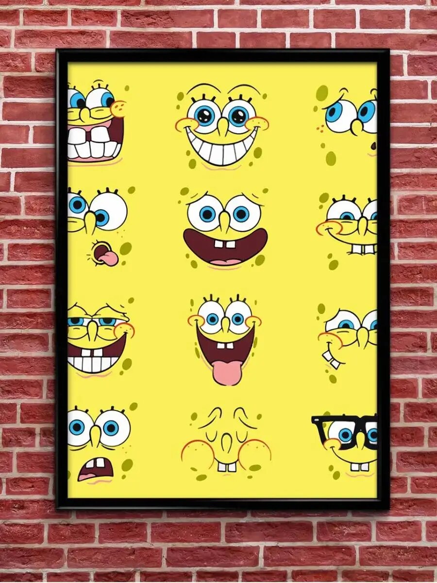 Плакат, Постер Спанч Боб, А3 (фотопанно, постер на стену)