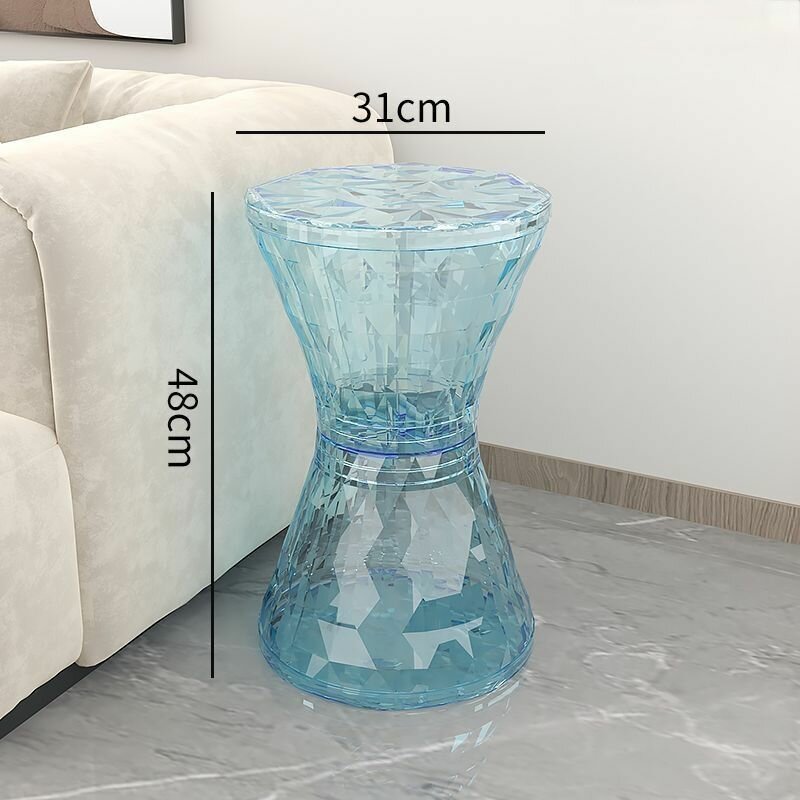 Акриловый табурет с ящиком для хранения, прозрачный дизайн, 31 × 31 × 48 см