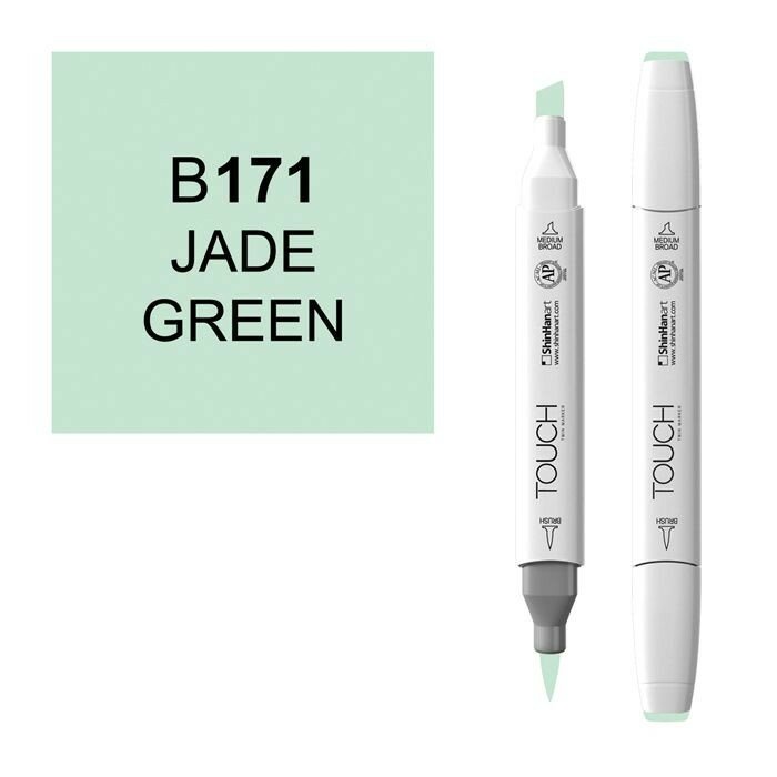 Маркер двухсторонний спиртовой TOUCH TWIN BRUSH B171 Зеленый нефритовый