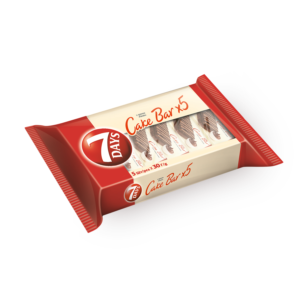 Пирожное 7Days Cake Bar, бисквитное, с кремом какао, 150 граммов.