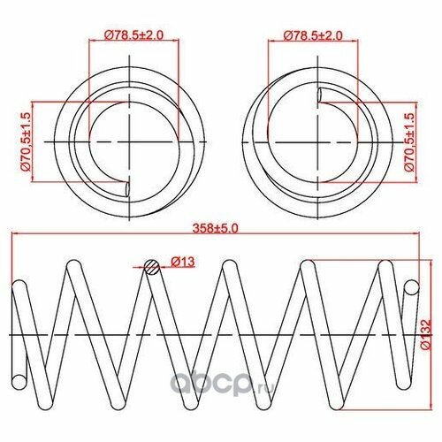 Пружина подвески передней Audi A4, A6, VW Passat B5, L358-D132-t13 ZIKMAR Z48031R