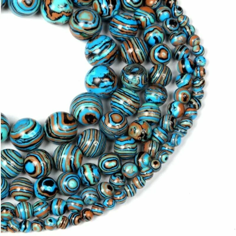 Синий малахит бусины для украшений