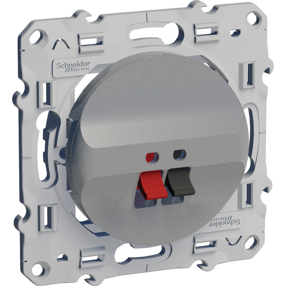 Аудиорозетка Schneider Electric Odace, алюминий, с пружинными зажимами S53R487