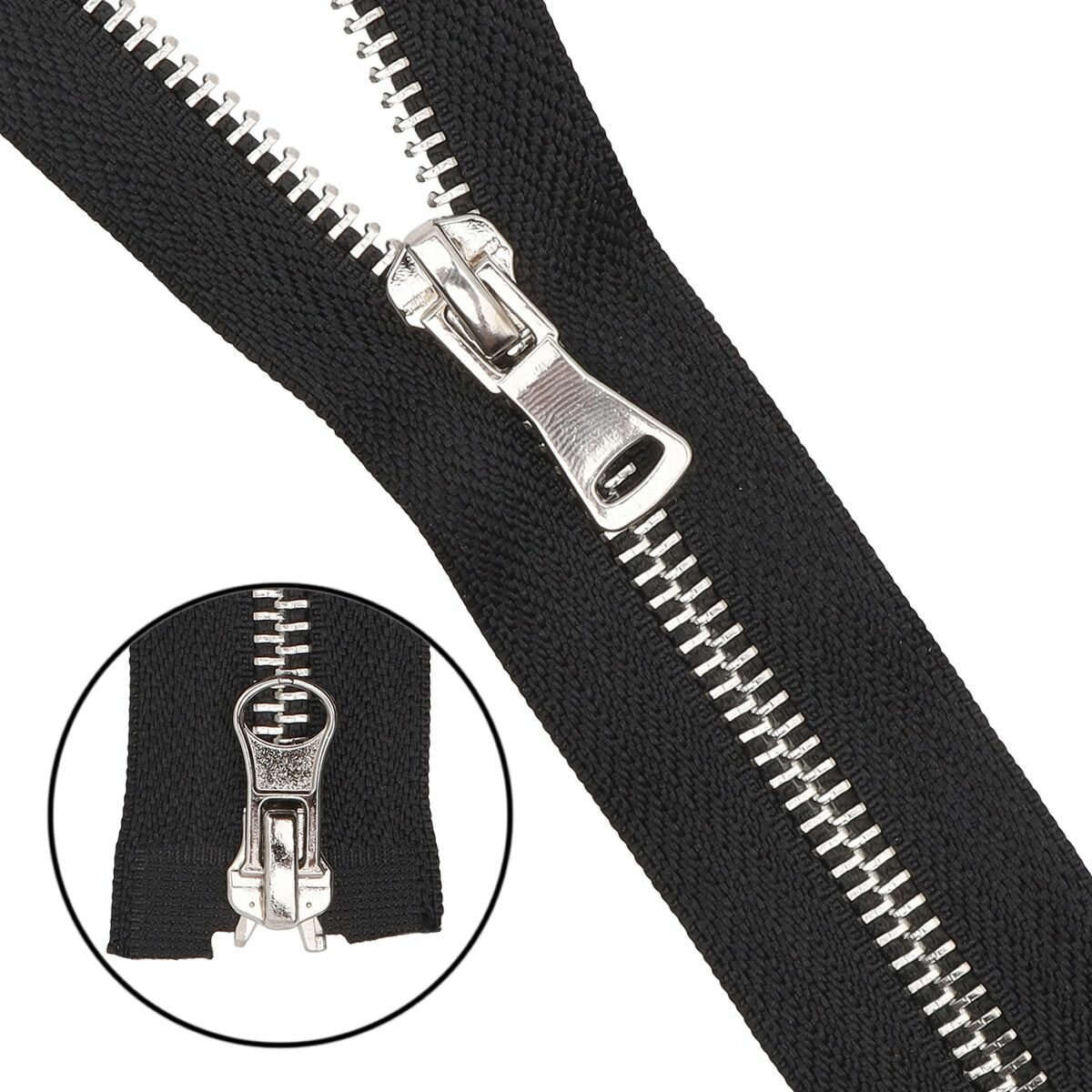 Молния металл-никель, разъемная (2 замка, Т5) -100см (580 черный)