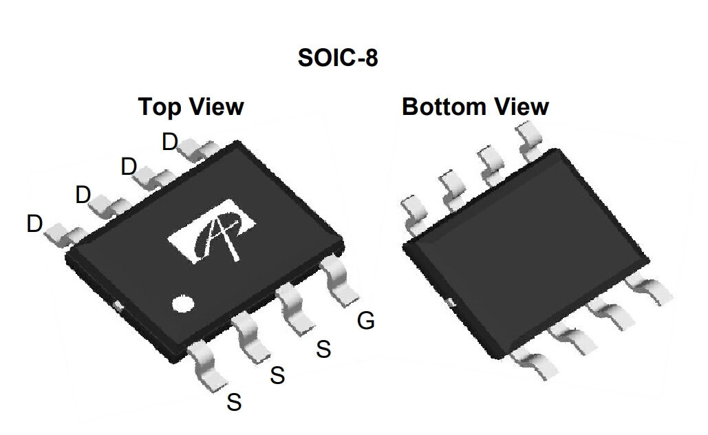 Микросхема AO4455 P-Channel MOSFET 30V 17A