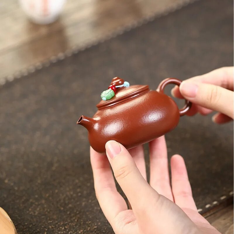 Ручной чайник Исин из фиолетовой глины 80 мл, About- 80ml