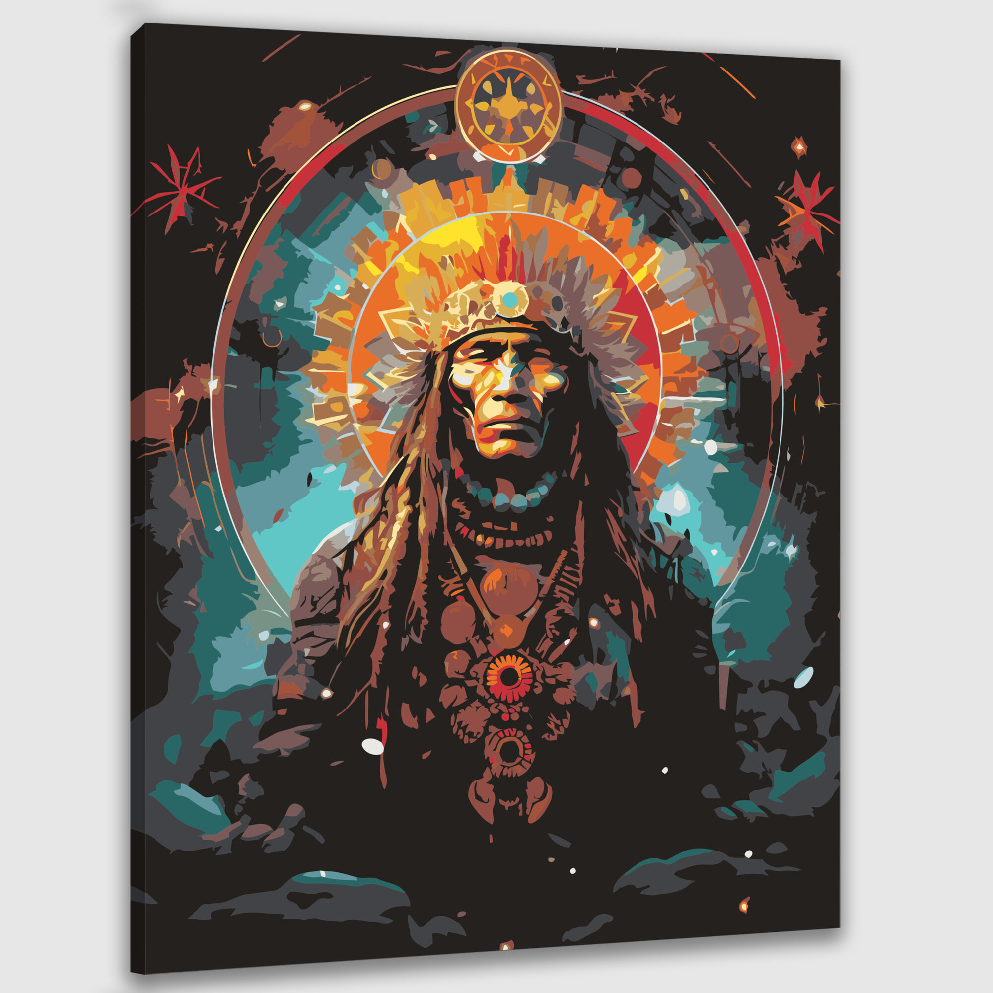 Картина по номерам 40x50 см, шаманский вихрь, цифровая иллюстрация, стилизованная манера, символический