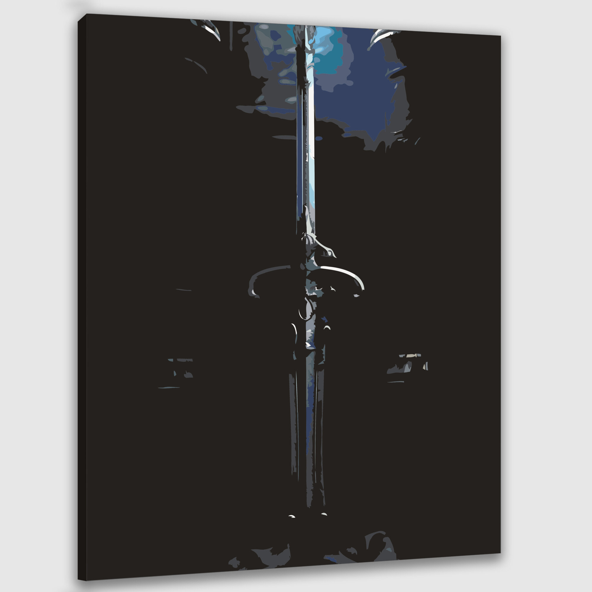 Картина по номерам 40x50 см, фотография, старинный меч, Меч правосудия, витрина, музей, мастерство, гравировка, цвета