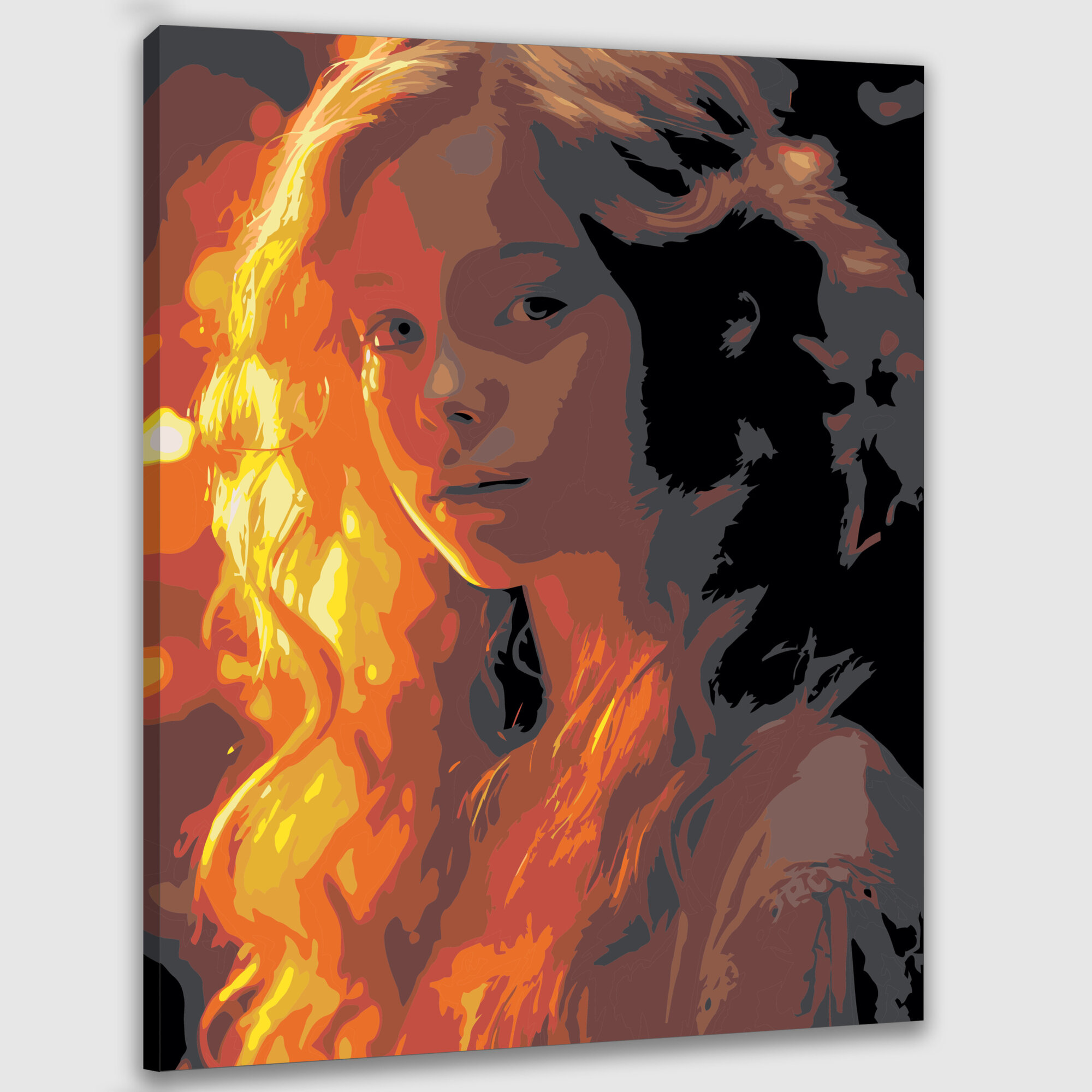 Картина по номерам 40x50 см, свет золотого часа, девушка, лицо, сияние, атмосфера, фотография