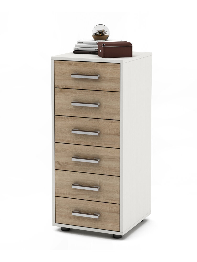 Комод для одежды с ящиками Остин (Ливерпуль) 4, 40х40х92 см, 6 ящиков