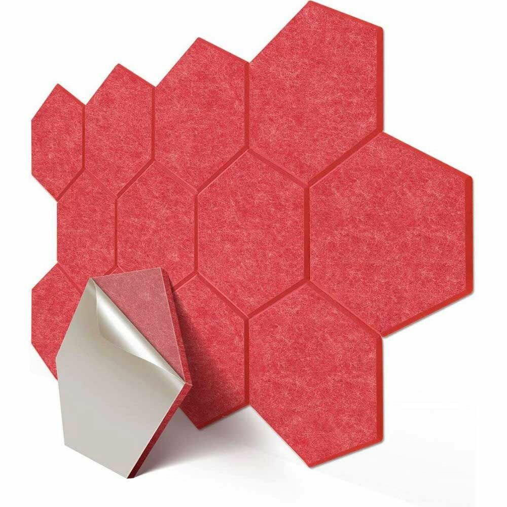 BEIYIN 12 шт. Шестиугольный самоклеящийся Звукопоглощающий материал 30X26CM Шумоизоляция для перегородок декоративные панели для стен