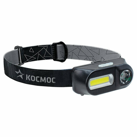 Фонарь налобный аккумуляторный космос, 3 Вт, LED + 3 Вт, СОВ, Li-ion, заряд от USB, KocH3WDLith