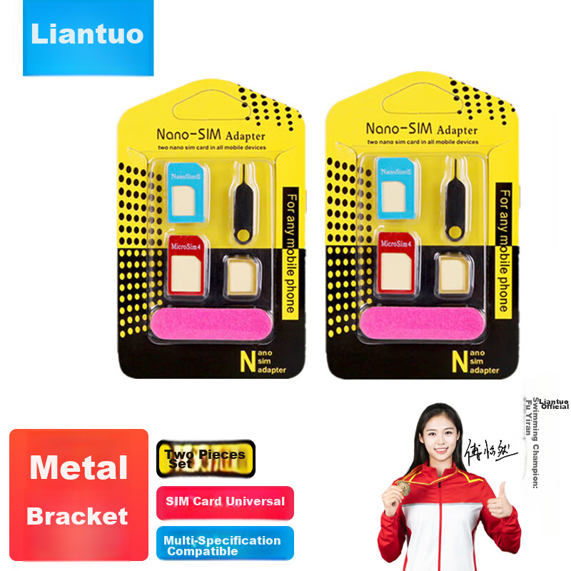 Liantuo, SIM Card Ejector Tool Set of 5, Phone Card Holder SIM Card Restorer Micro/Nano Conversion Card Slot Ejector for Apple, Huawei, Xiaomi, Universal, 2 Sets