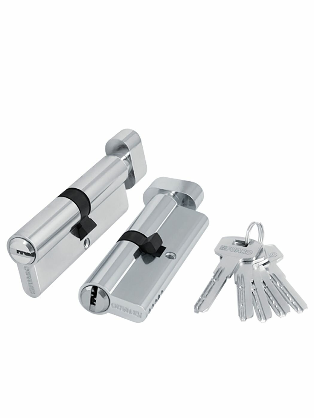 Цилиндровый механизм с вертушкой Fuaro 200 ZM 110 mm (45+10+55) CP хром 5 кл.