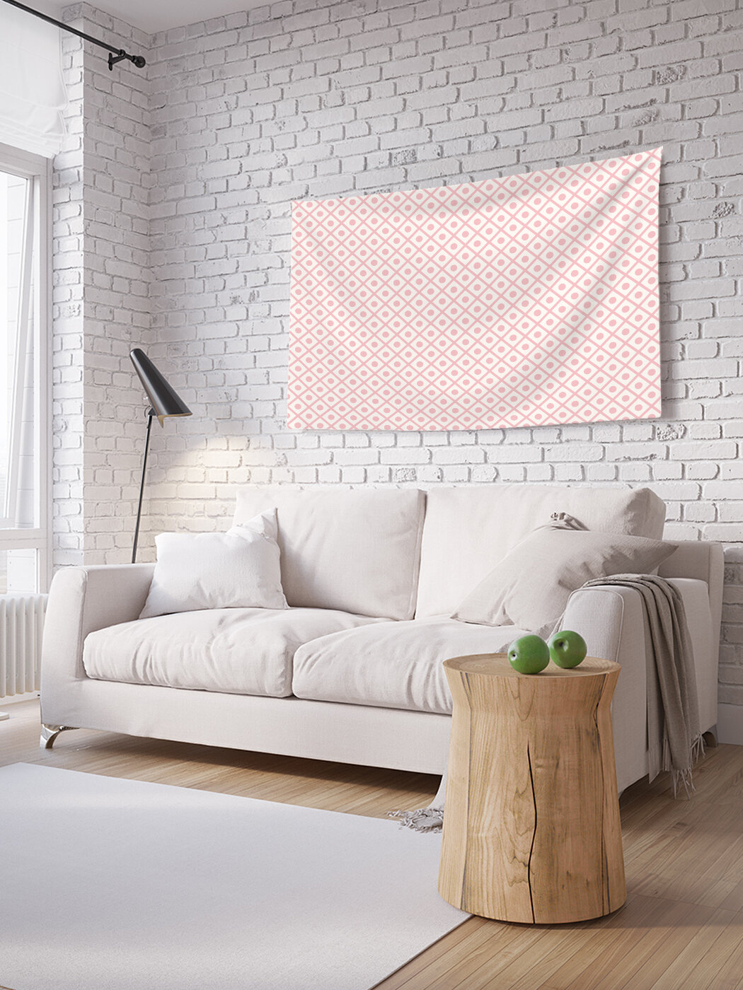 Фотопанно на стену горизонтальный постер 100х150 "Розовая клетка", JoyArty