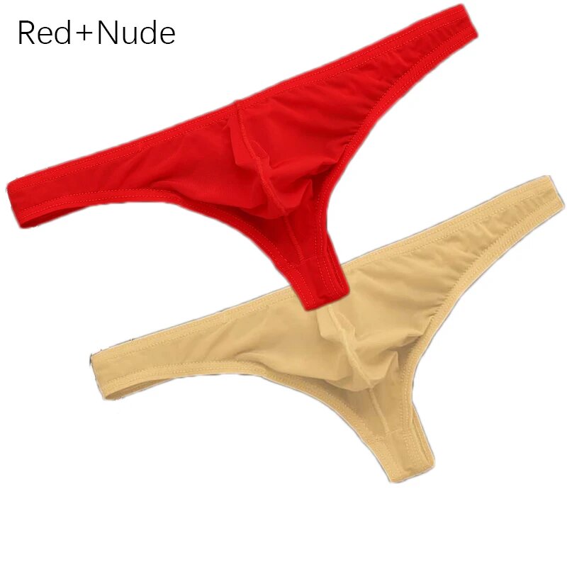 Мужские стринги NURRASA, Красный/Nude, XXL