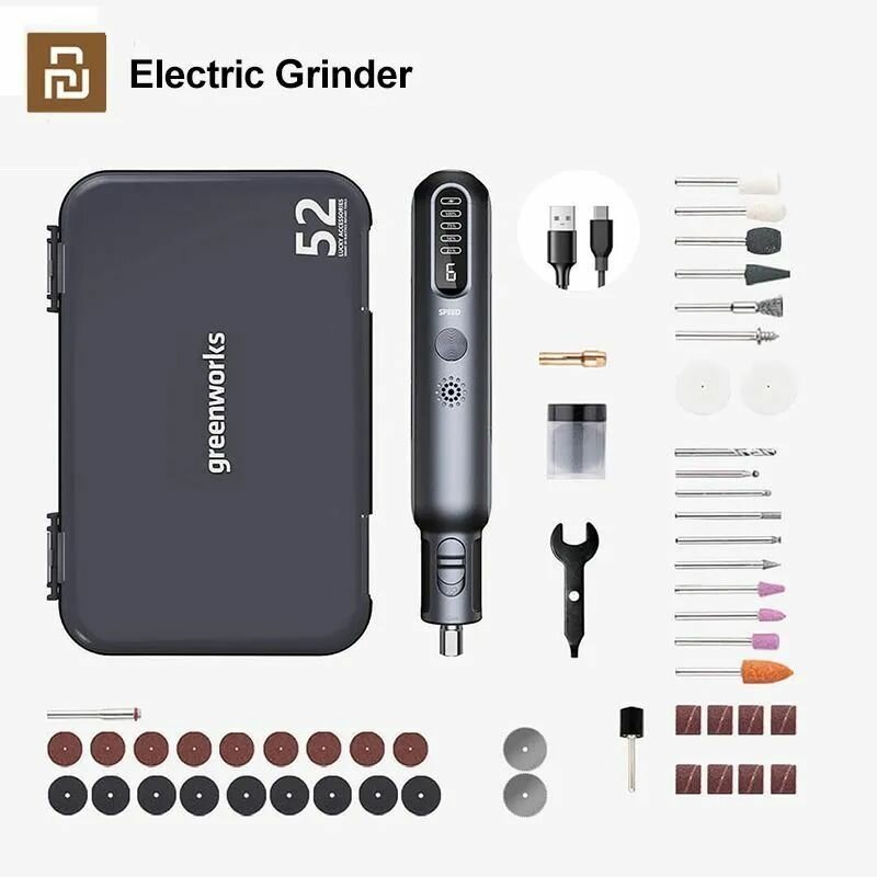 Мини - шлифовальная машина Greenworks 8V 52 80 Вт резьбовое шлифование беспроводной электроприбор USB зарядное устройство