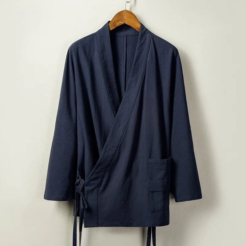 Льняное кимоно YI NA SHENG WU Темно-синий, М, Color 3