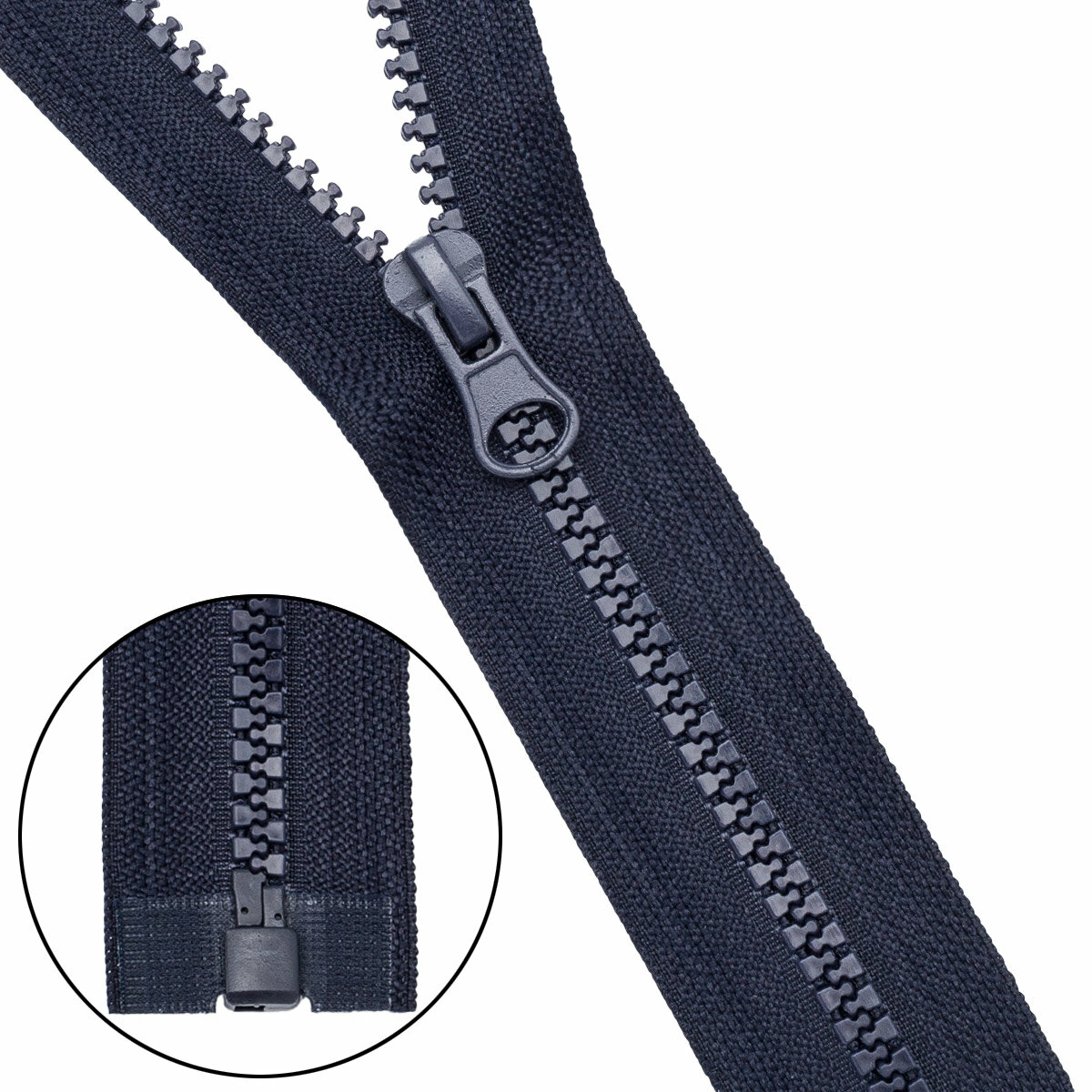 Молния разъемная тракторная т5 1 замок 75см (233 темно-синий), 10 шт