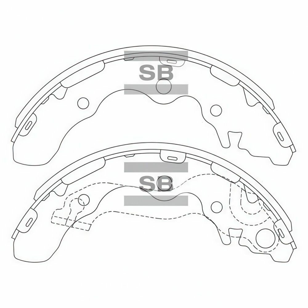 Колодки барабанные задние ручника для КИА Церато 2004- арт SA155 Sangsin Brake