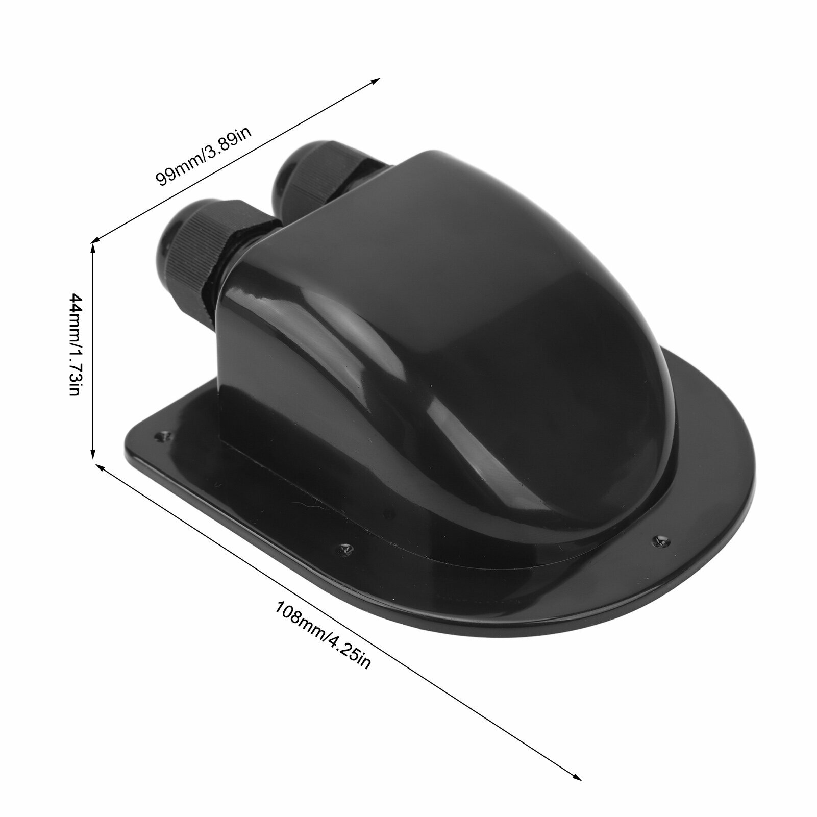Сальниковая коробка с кабельным вводом IP68, водонепроницаемый, устойчивый к атмосферным воздействиям корпус с двойным кабельным вводом для дома на крыше, лодки, яхты, черный