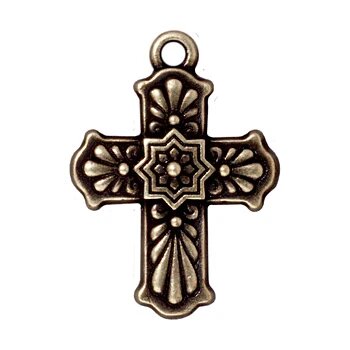 Подвеска, 29.5х21х4мм, TierraCast, Крест Талавера, базовый материал - оловянный сплав, бронзовый с чернением, 1 шт.