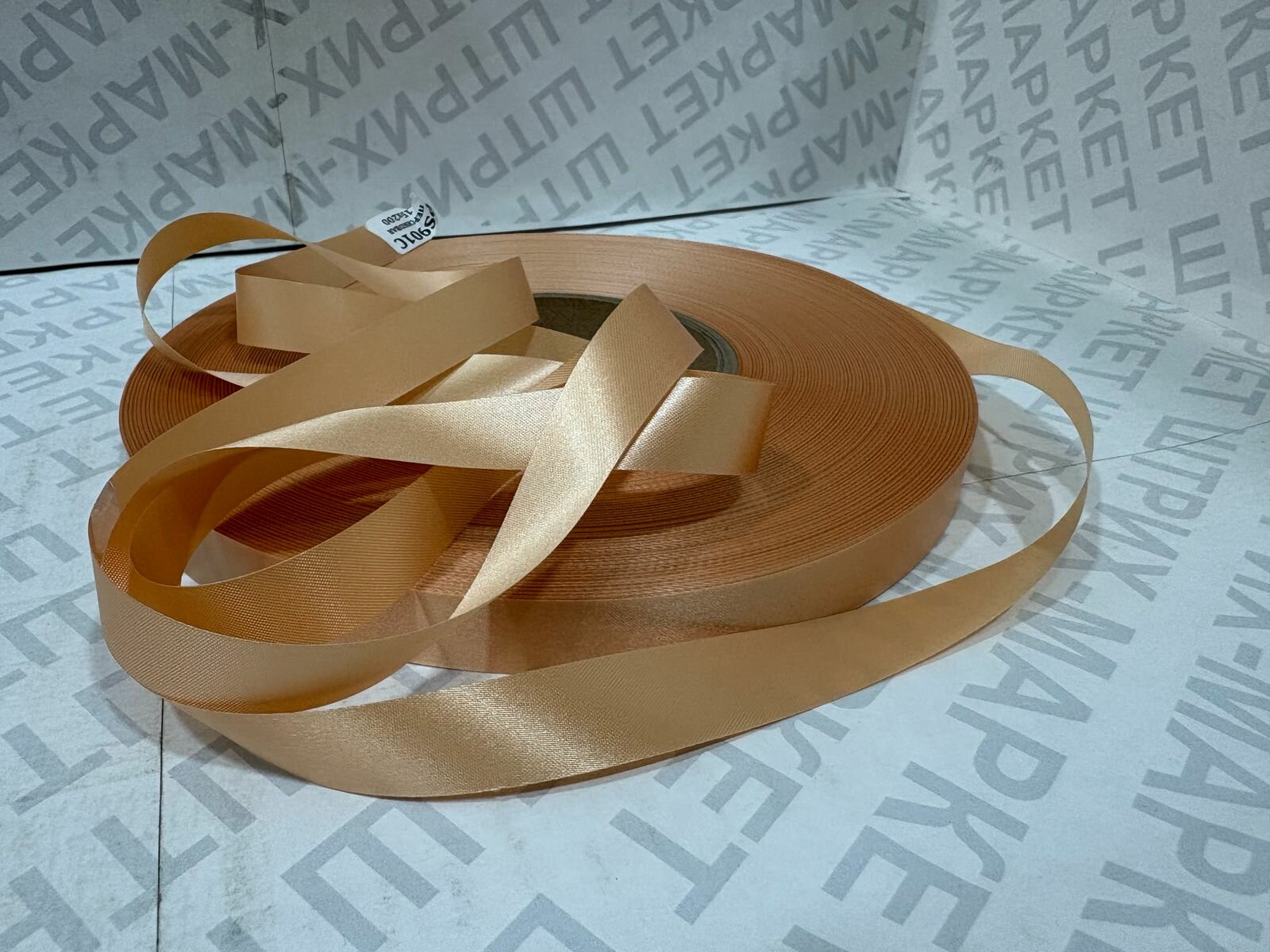 Лента сатиновая персиковая 15х200 (для TT-печати) 1 рулон в комплекте