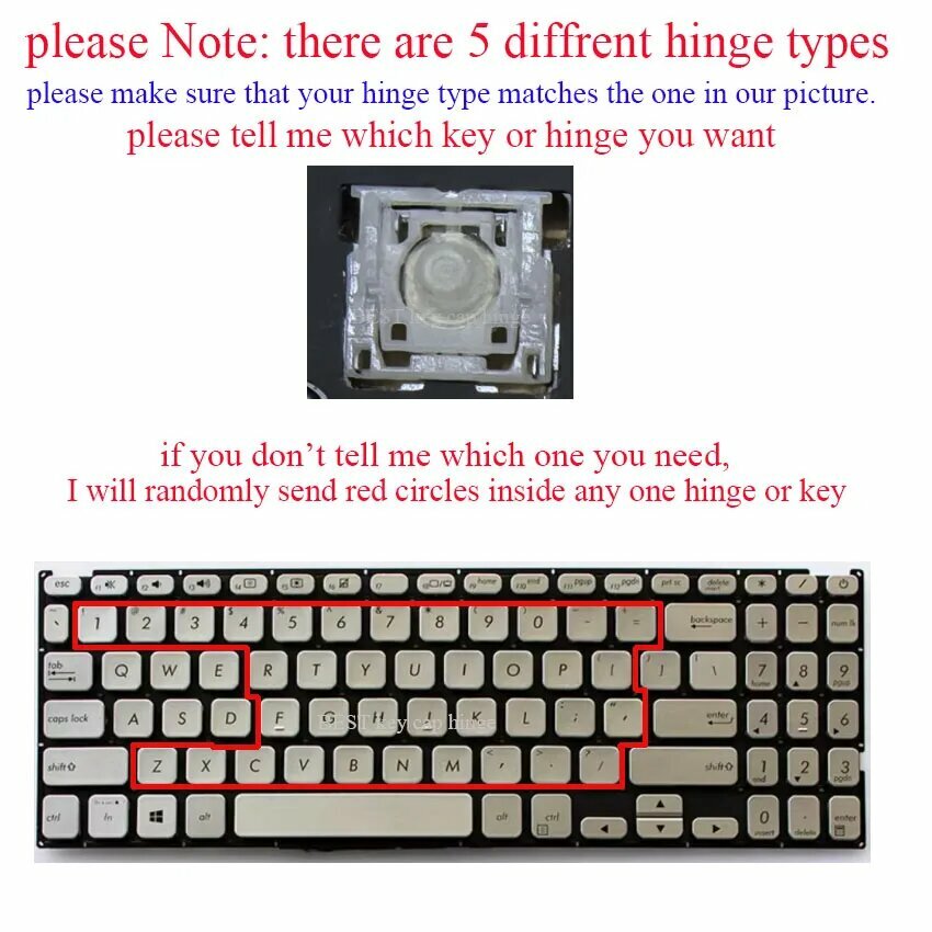 Шарнир для клавиши ноутбука Asus 3pcs Rubber