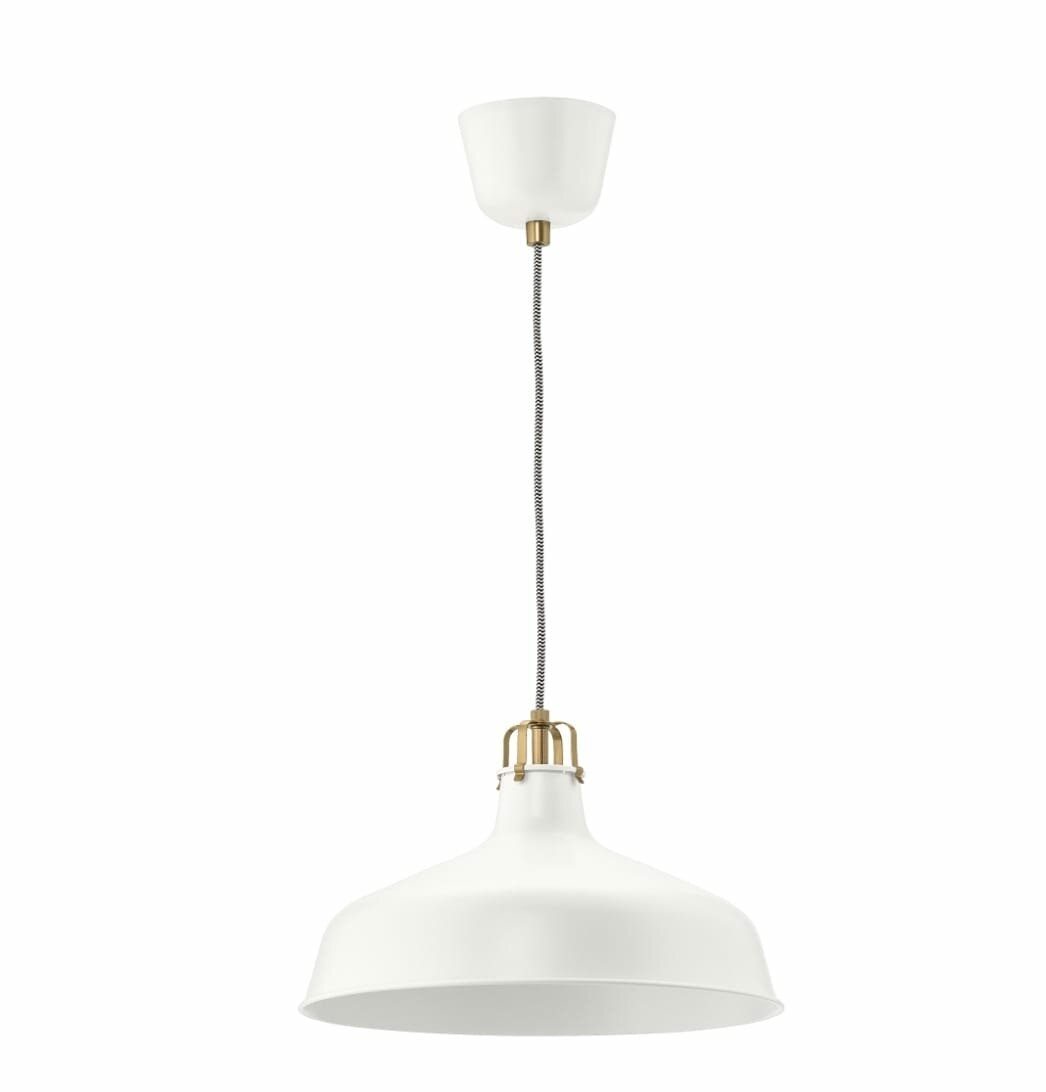 Подвесной светильник икеа "RANARP", светодиодный, белый, диаметр 38см