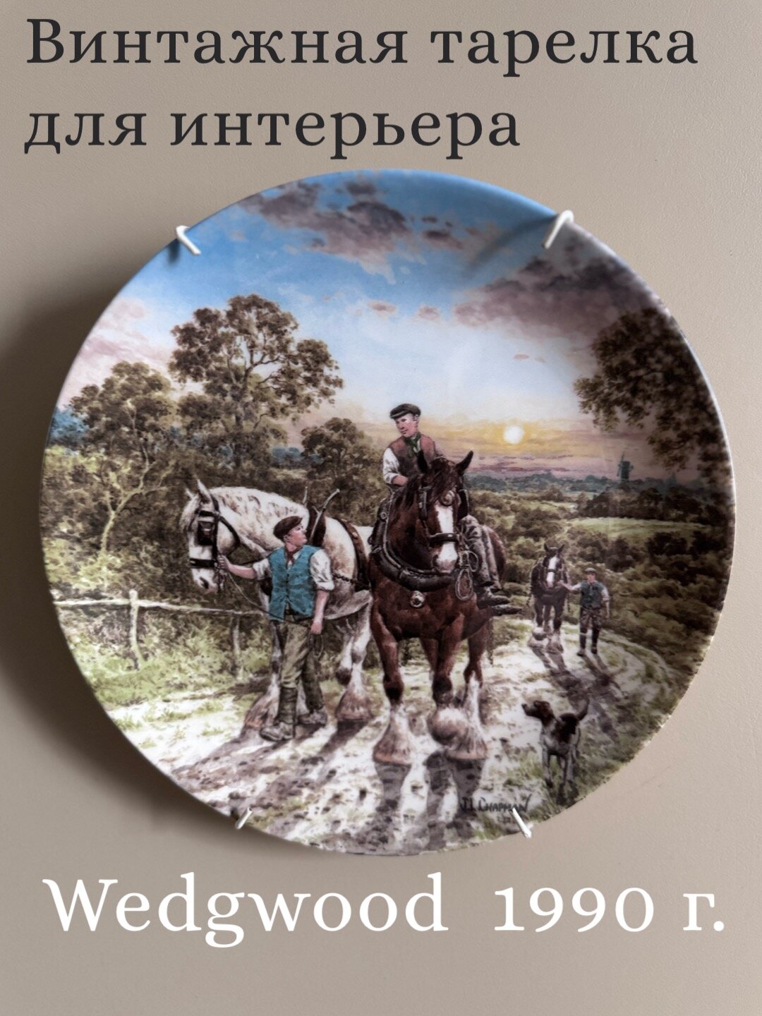 Тарелка Wedgwood , End of the Day, винтаж, декоративная, 1989 г