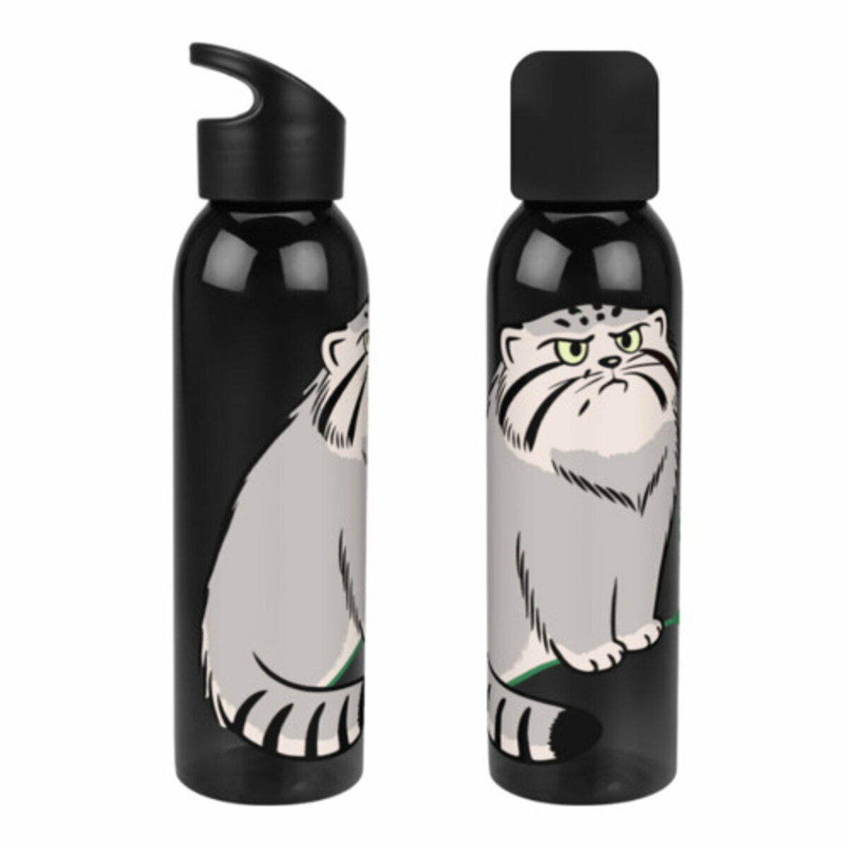 Бутылка для воды «Манул» (черный)