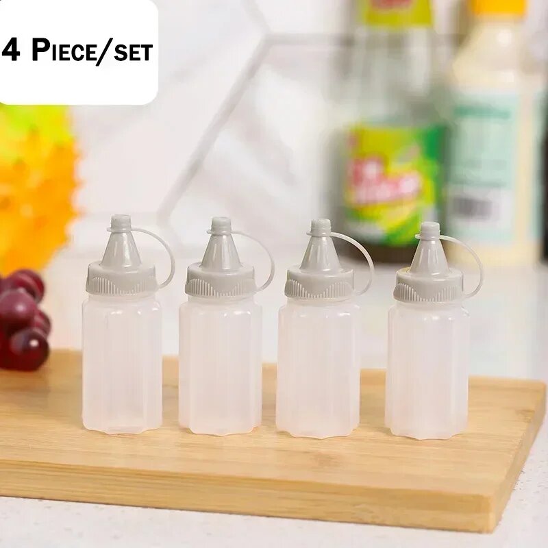 Пластиковые мини-бутылки для соуса Белый, 13-4pcs