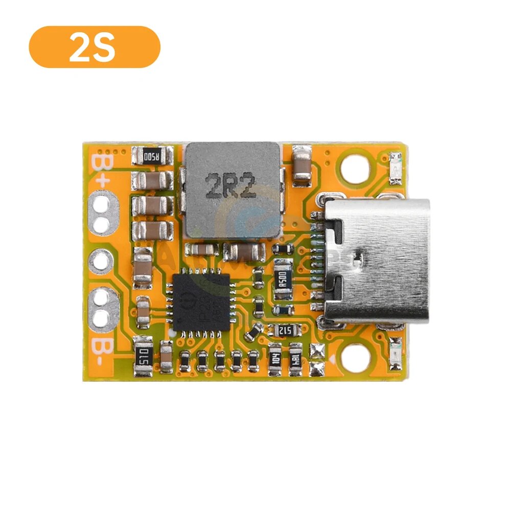 Мини-модуль зарядки литий-ионного аккумулятора типа C 2S/3S, интерфейс Type-C, поддержка QC, быстрая зарядка со световым индикатором