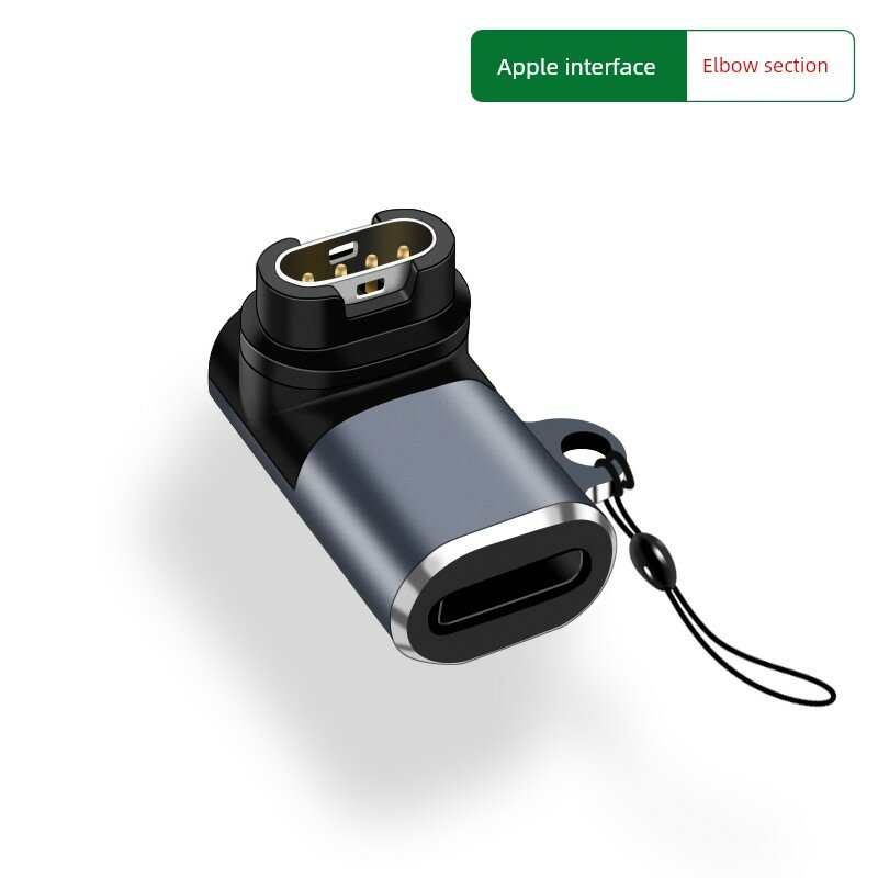 Тип-C адаптер для зарядки часов изогнутый конец серый для Garmin Fenix 7/Venu 2/245/Instinct Pro