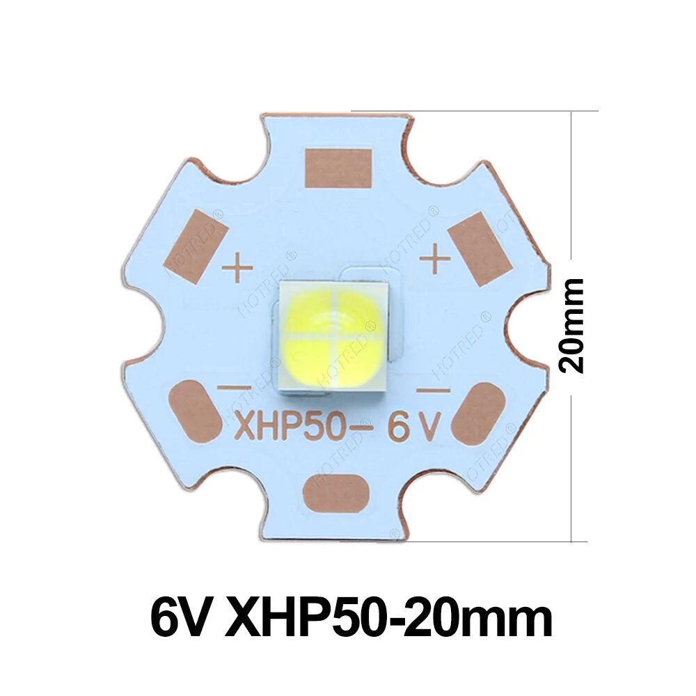 Светодиод HotRed XHP50-20mm 6V