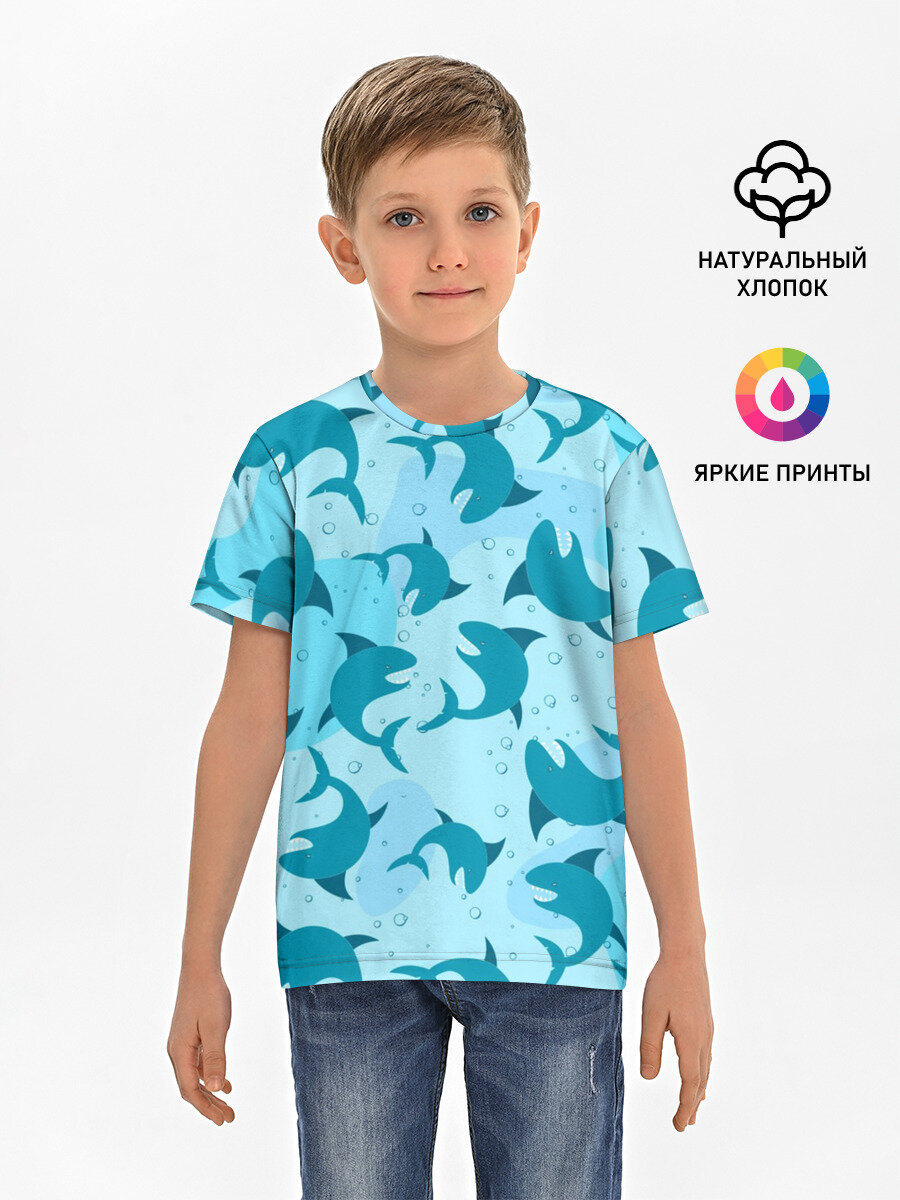 Футболка хлопковая детская Акулы